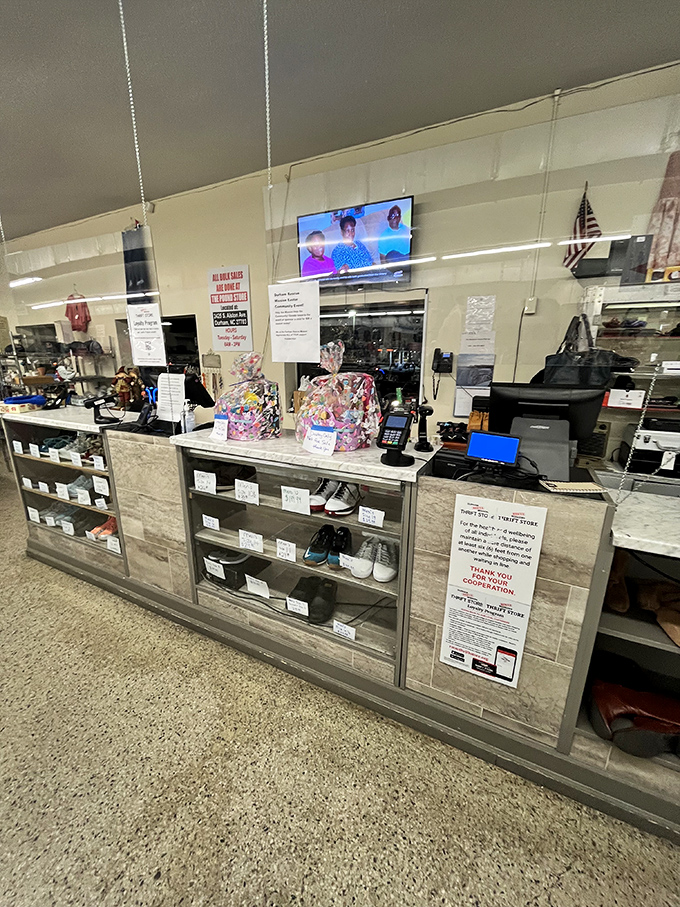 Command central, where treasures and their hunters finally meet. The checkout counter has witnessed countless "You won't believe what I found!" moments.