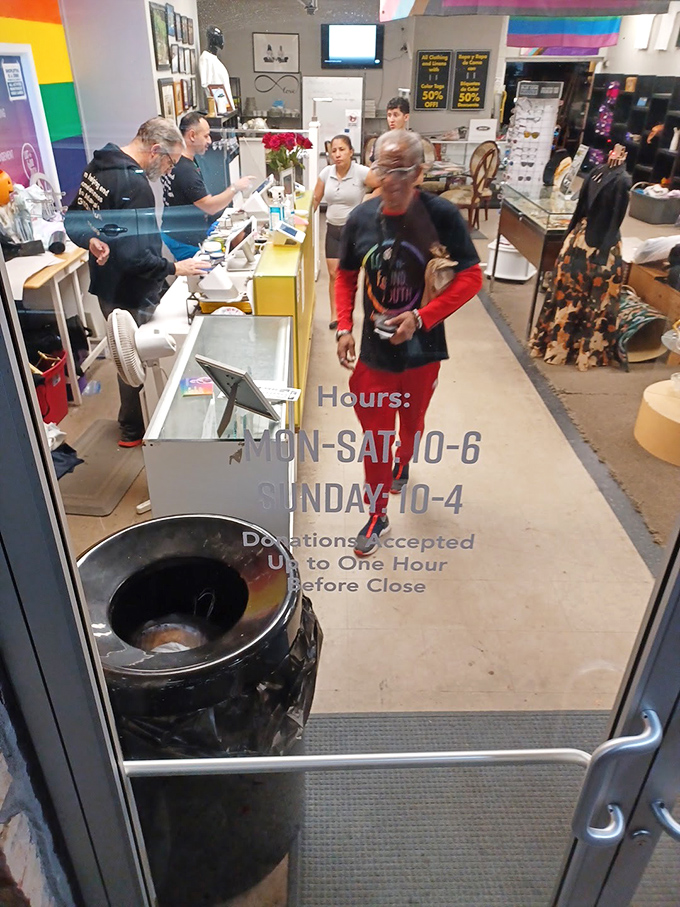 The checkout area buzzes with the electricity of good finds and even better causes. Every purchase here is a vote for compassion.