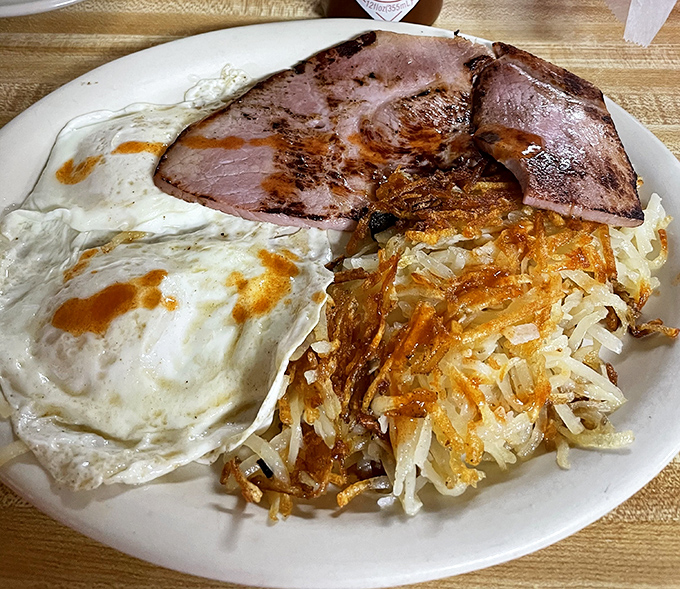 Ham steak, eggs, and hash browns &ndash; the holy trinity of breakfast that's been starting days right since before Instagram food photos existed.