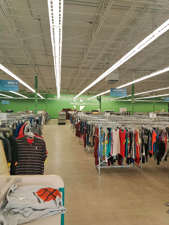 Clothing sections are organized with department store precision, making it easy to browse without the typical thrift store treasure-digging.