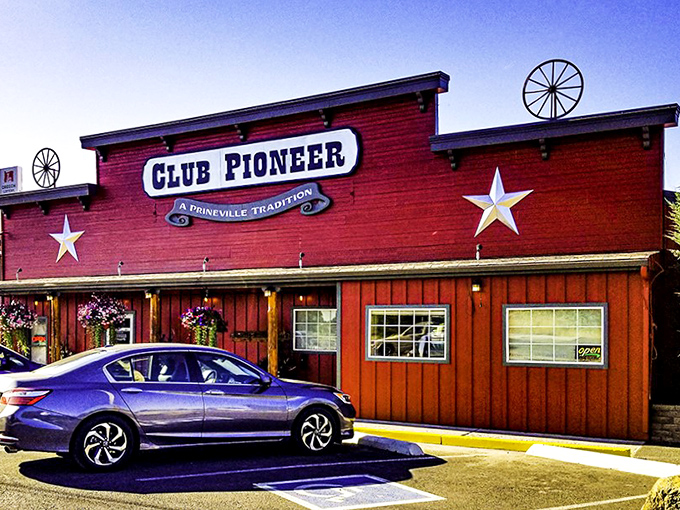 Club Pioneer promises steaks and atmosphere in equal measure. Those wagon wheels and stars aren't just decoration&mdash;they're a lifestyle statement. 