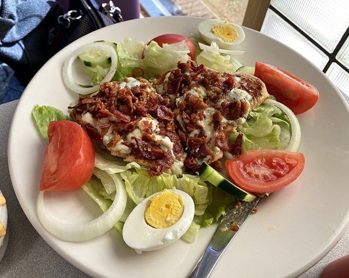 This Cobb salad makes eating greens feel like cheating &ndash; where bacon bits and hard-boiled eggs transform lettuce into something worth celebrating.