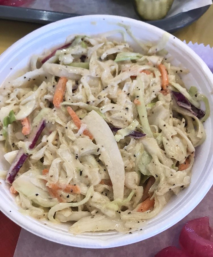 Coleslaw that knows its purpose&mdash;to refresh your palate between bites of smoky goodness. Crunchy, creamy, and ready for duty.