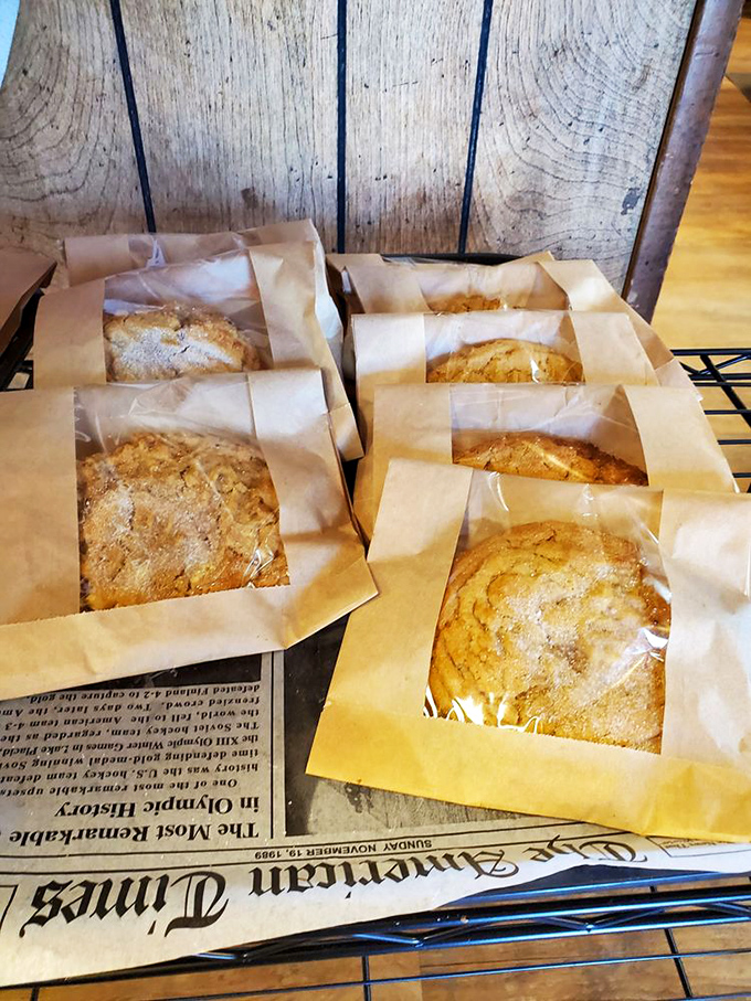Homemade cookies wrapped in paper, waiting patiently to be the perfect ending to your meal or a delicious souvenir for later.