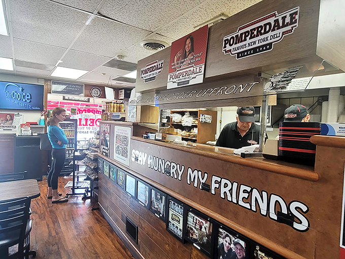 The counter where magic happens. Notice the "Stay Hungry My Friends" mantra&mdash;words to live by in this temple of temptation.