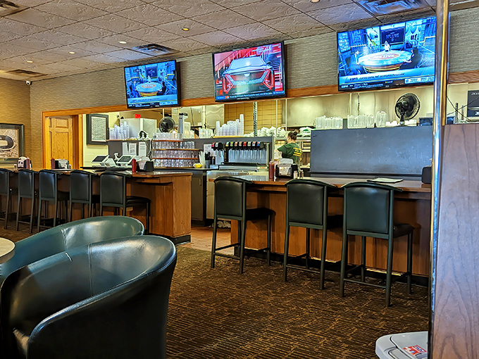 The bar area&mdash;where Packers victories are celebrated, defeats are mourned, and either way, the burgers make everything better.