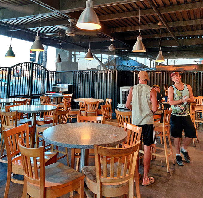 This covered patio offers the perfect California compromise between indoor comfort and that essential fresh air dining.