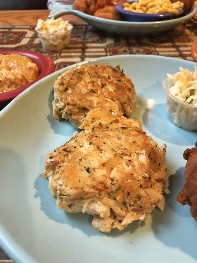 Crab cakes that look like they teleported straight from Chesapeake Bay &ndash; all meat, minimal filler, and absolutely zero regrets. 