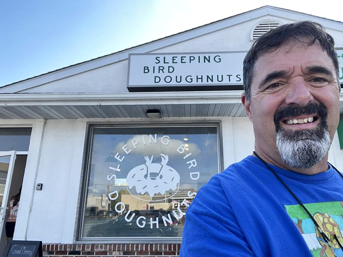 Pure joy captured in a single moment - this is what donut happiness looks like.