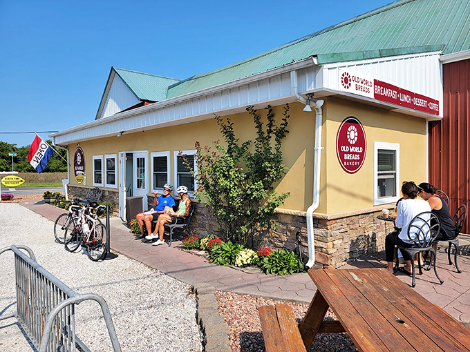 Cyclists and locals know the best post-ride recovery meal involves carbs from this yellow-walled bakery. The bench outside has witnessed many moments of pastry bliss.
