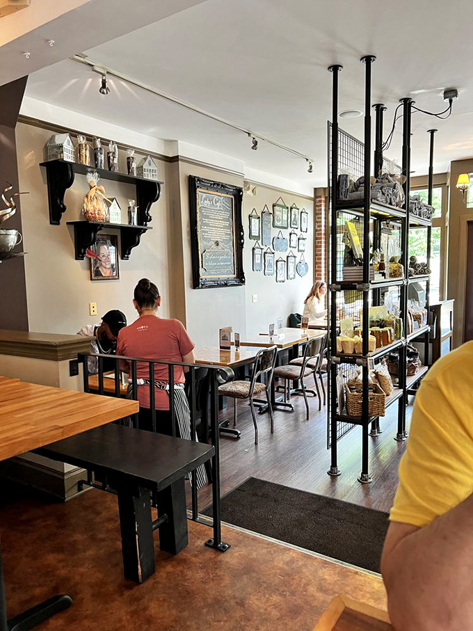 A dining room where memories are made between bites. Simple tables and chairs become thrones when the food is this good.