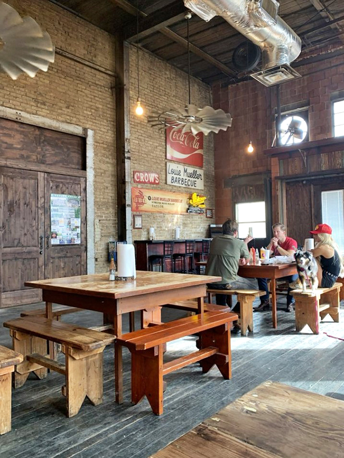 Picnic tables and bench seating &ndash; because barbecue this good deserves to be eaten family-style. No white tablecloths needed when you have flavor this authentic