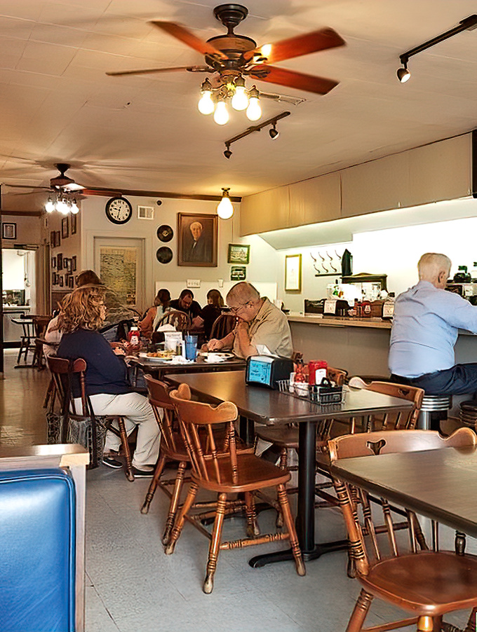 Morning rituals unfold beneath vintage ceiling fans, where locals gather to solve the world's problems one plate of eggs at a time.