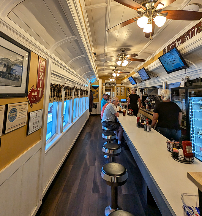 Where magic happens &ndash; staff working with the choreographed precision of Broadway dancers, turning eggs and coffee into morning salvation.