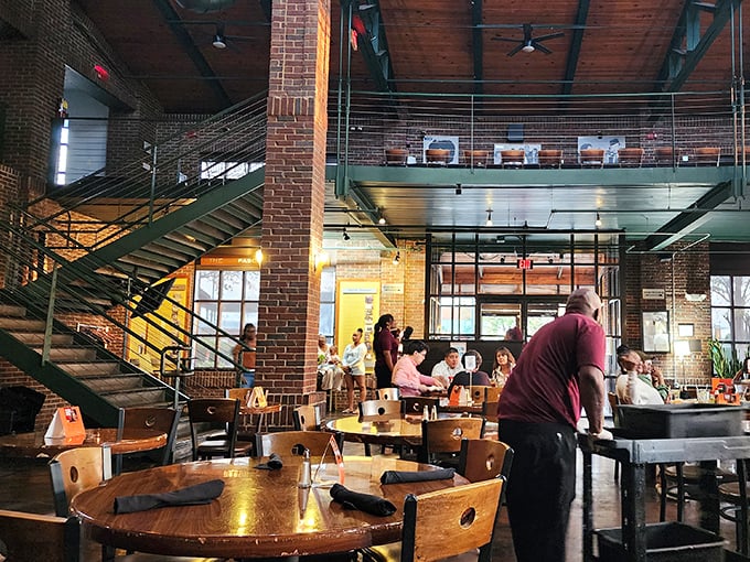 The two-story space buzzes with conversation and clinking glasses, a testament to food that brings people together.