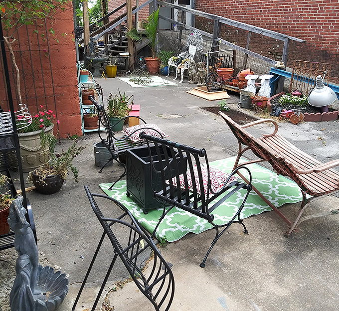 The outdoor display&mdash;where garden treasures bask in Georgia sunshine, tempting passersby to adopt a piece of history for their patio.
