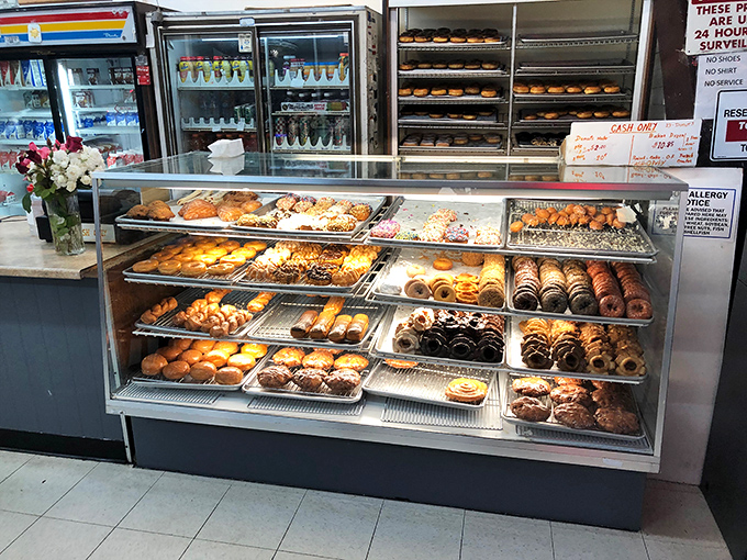 The display case&mdash;a treasure chest of fried dough jewels where the hardest decision you'll make all day is "which one?"
