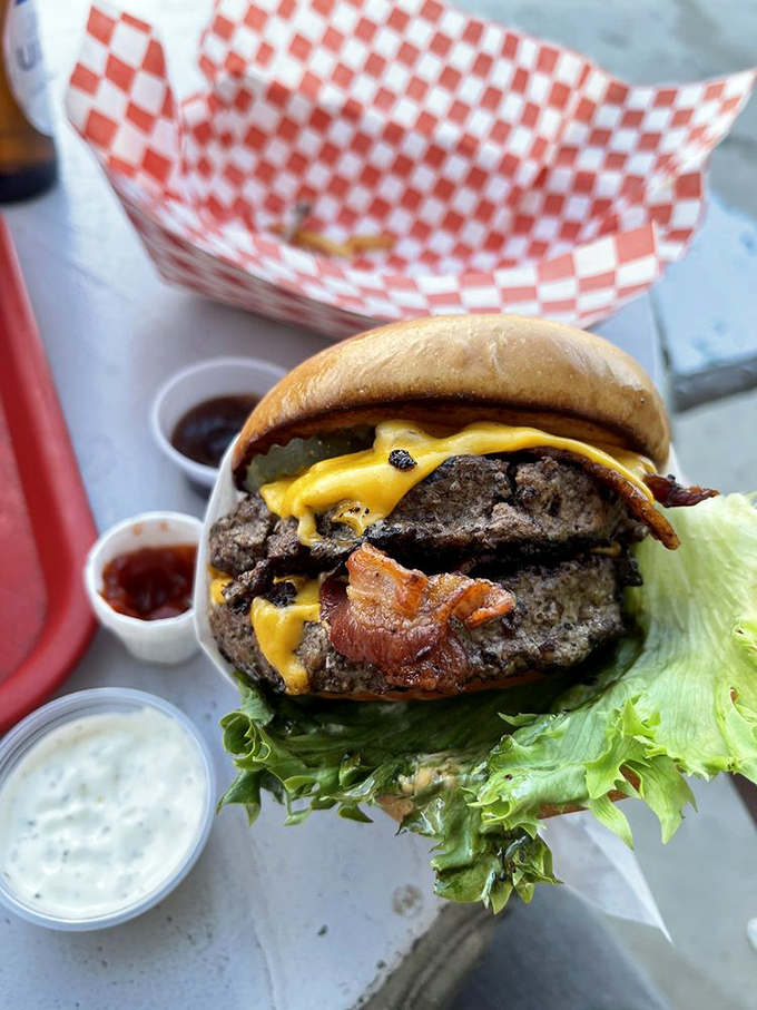 This burger doesn't just satisfy hunger—it creates a spiritual experience that makes you question why you ever ate lesser burgers.