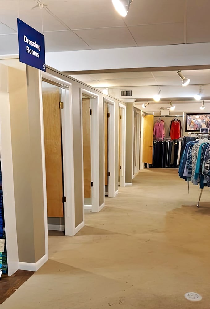 Dressing rooms await your fashion show, where the only thing more satisfying than finding the perfect fit is telling someone what you paid.