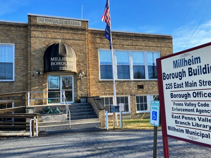 Borough building houses local government where town meetings still matter and every voice gets heard clearly.