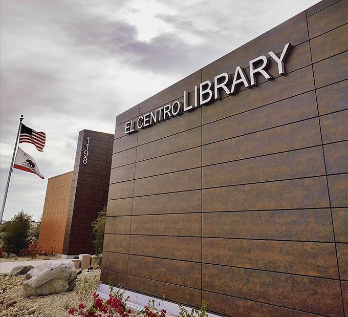 El Centro's modern library building stands as a monument to knowledge, offering both literal and figurative cool refuge from desert heat.