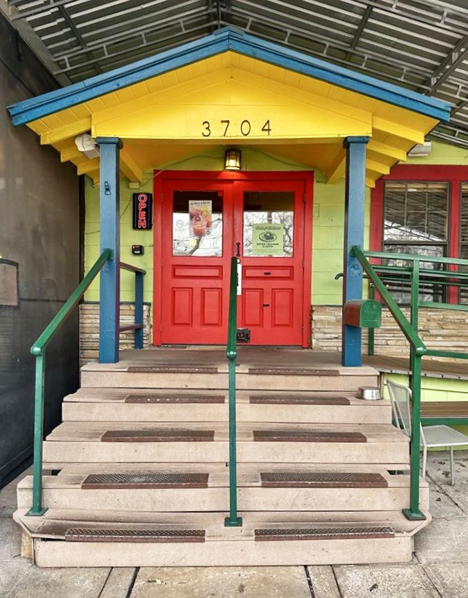 Those red doors aren't just an entrance – they're a portal to a world where calories don't count and breakfast is served all day.