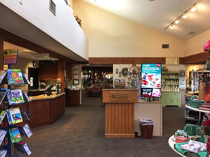 The entrance promises retail therapy after your food therapy&mdash;because nothing says "I'm still hungry" like shopping for more food to take home.