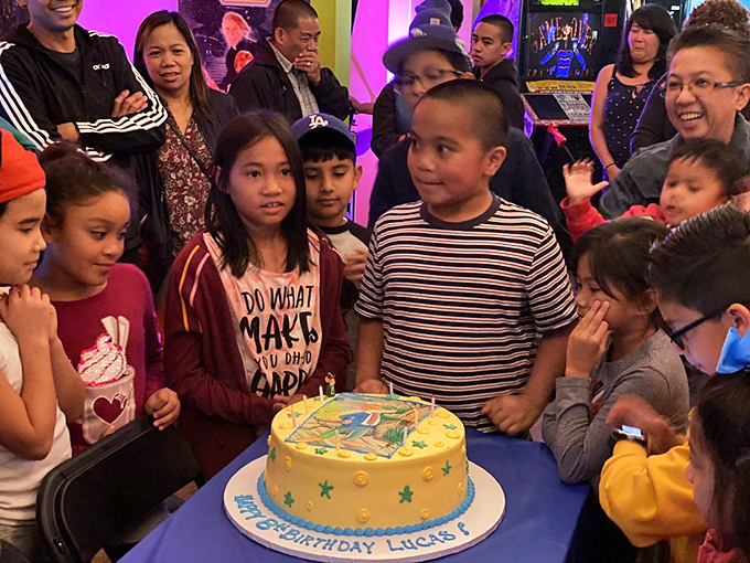 Birthday celebrations level up at Neon Retro, where blowing out candles comes with bonus points and extra lives.