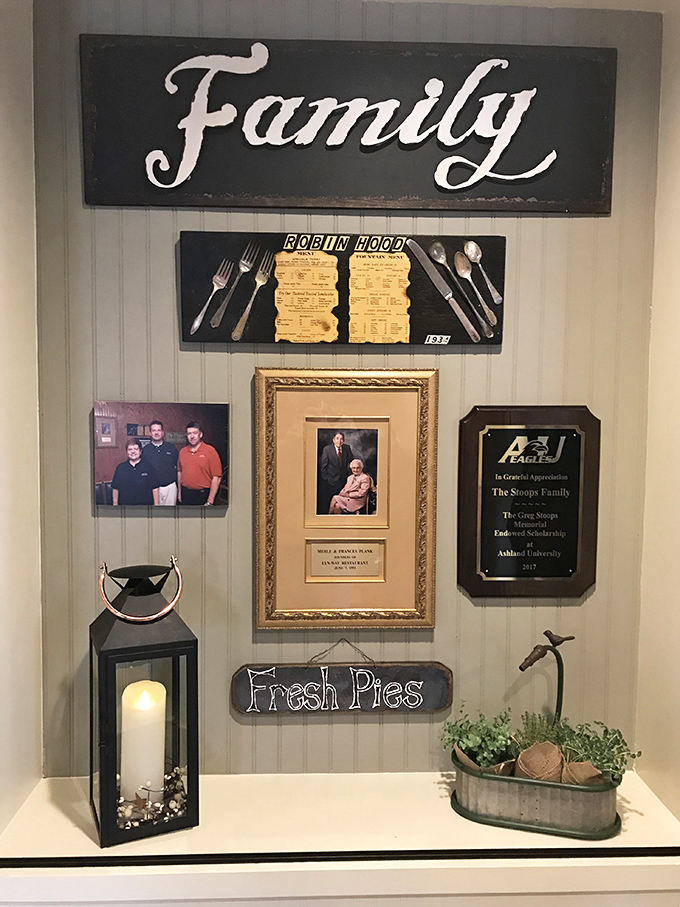The "Family" wall - a heartwarming reminder that Lyn-Way isn't just serving food, they're preserving a legacy one slice of pie at a time.