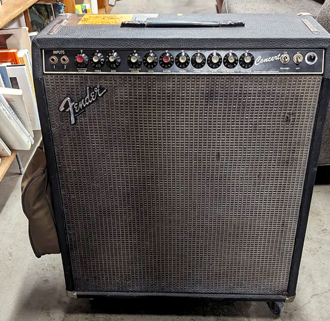 This Fender Concert amp has probably played everything from garage band practice to wedding gigs. Rock star dreams at bargain basement prices.