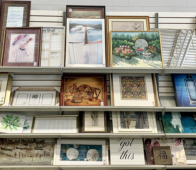 Wall art wonderland! That serene garden scene might be exactly what your living room has been missing all along.