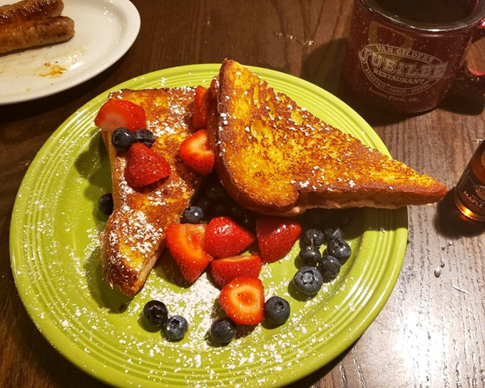 French toast that makes ordinary breakfast feel like amateur hour. Those berries aren't garnish&mdash;they're supporting actors in a delicious drama.