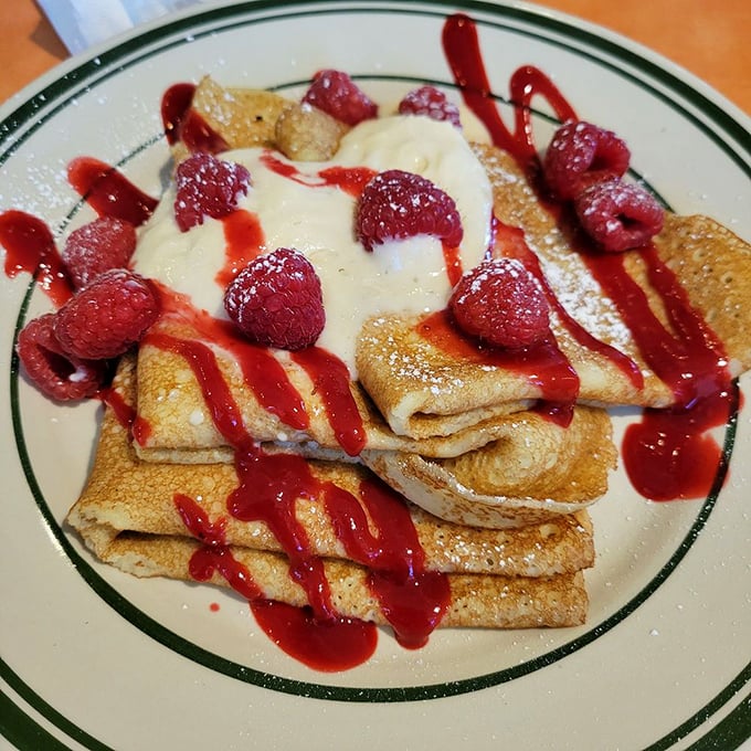 These crepes with fresh raspberries and cream are what French mornings aspire to be. Delicate, indulgent, and worth every calorie.