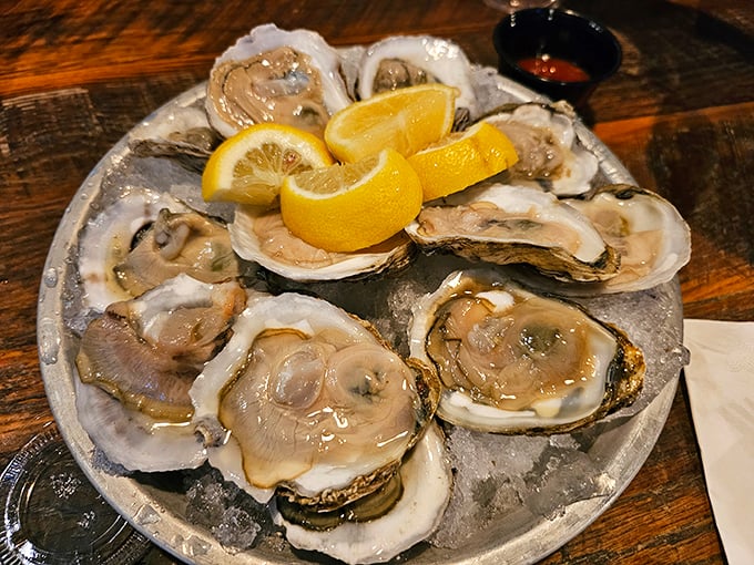 Fresh oysters on ice &ndash; nature's perfect appetizer, requiring nothing more than a squeeze of lemon and a moment of appreciation.