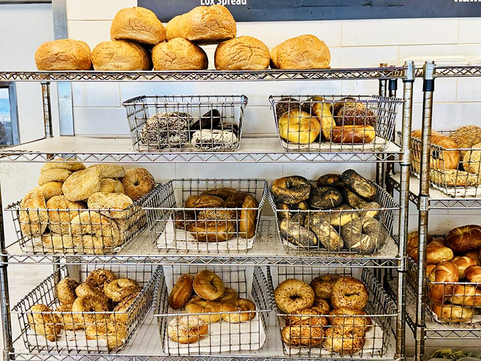 Bagel baskets that would make any carb-counter weep with temptation. Each golden ring promises that perfect chewy-crisp texture that's worth every delicious calorie.