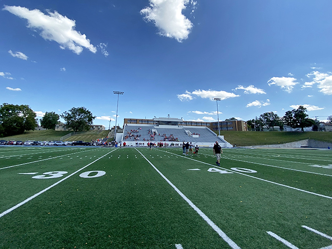 Athletic facilities showcase small-town pride where Friday night lights still mean something special to everyone.