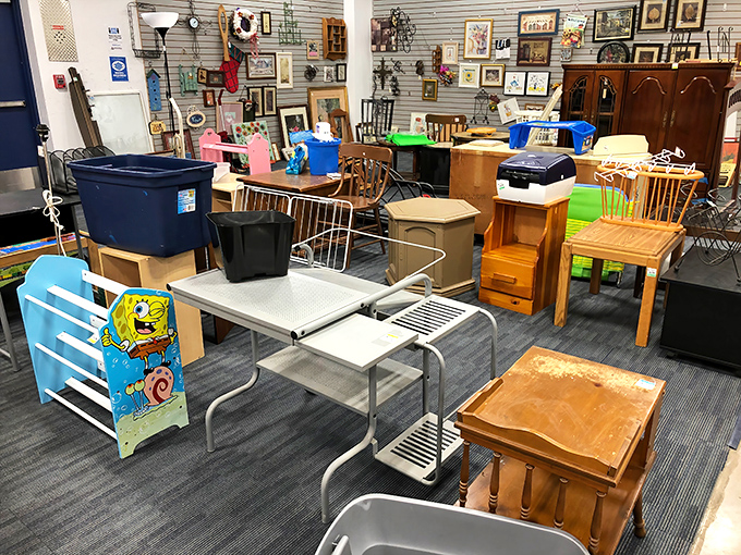 Furniture with character and stories to tell&mdash;from vintage end tables to that SpongeBob headboard someone's child definitely outgrew.