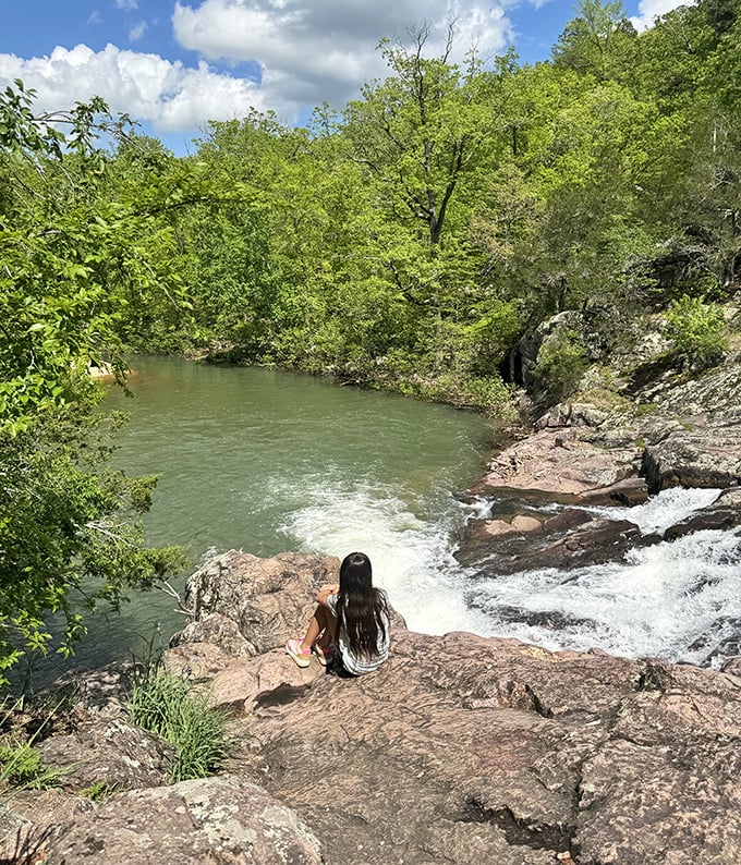 Finding your perfect thinking spot is a personal journey. This visitor discovered hers with a view that beats any meditation app.