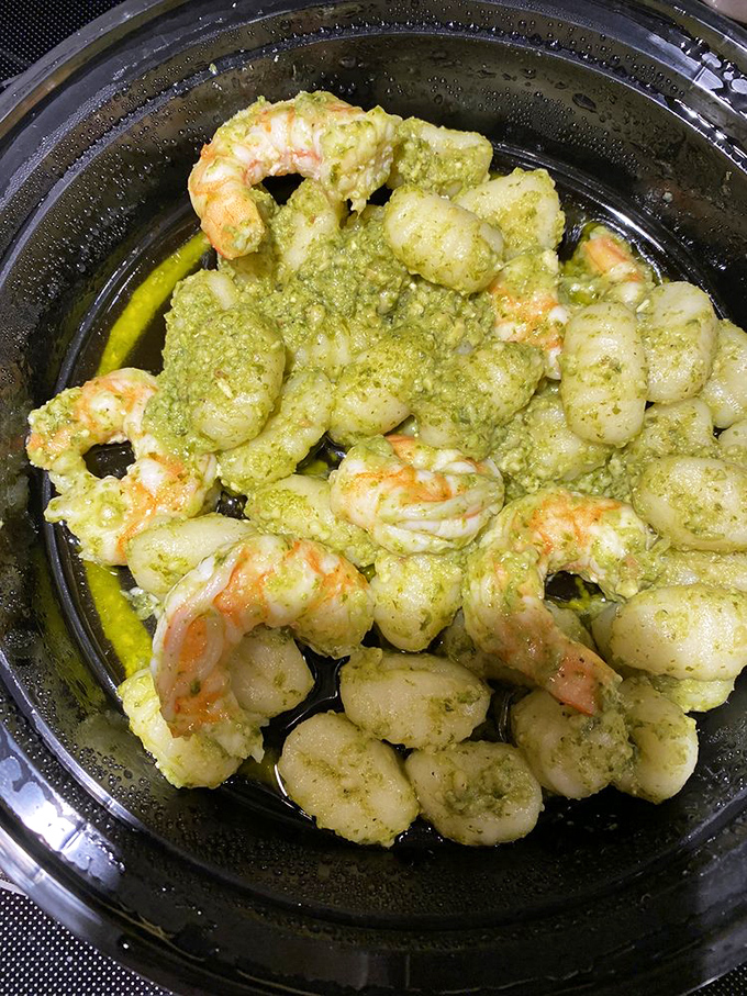 These pesto shrimp aren't just seafood&mdash;they're little green-jacketed ambassadors from flavor country, swimming in herb-infused goodness.