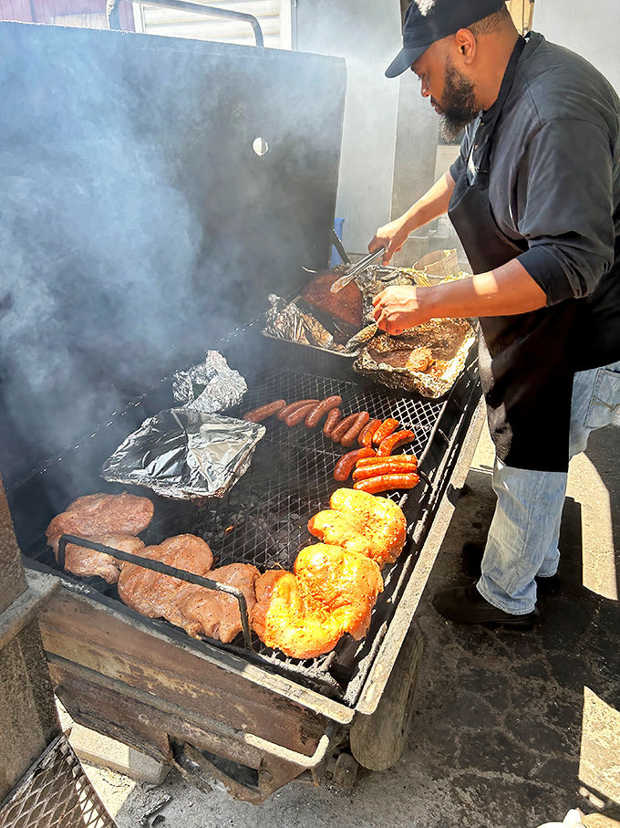 The wizard at his smoky cauldron. There's a science to this art&mdash;timing, temperature, and a touch that can't be taught, only developed through years of practice.