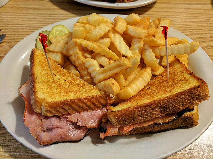 A ham and Swiss sandwich that makes you question why you ever bothered with those fancy $15 downtown lunch options.