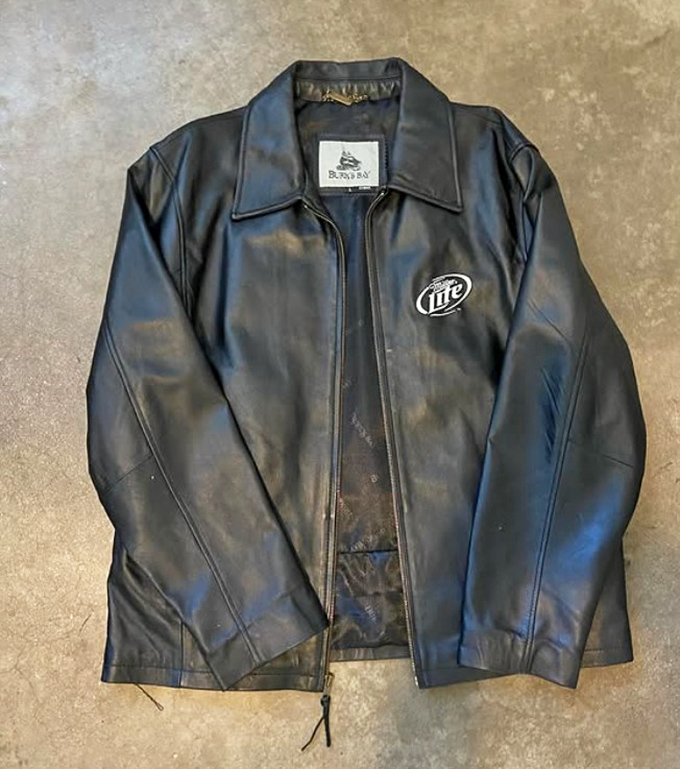 This Miller Lite leather jacket didn't choose the cool life&mdash;the cool life chose it. Weekend warrior attire at its finest.