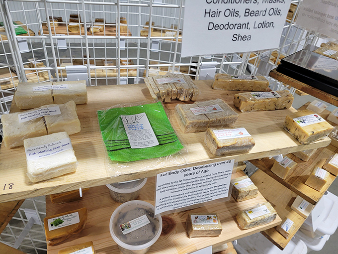 Handcrafted soaps arranged like edible treats for your bathroom. These artisanal creations promise to transform your shower into a spa experience.