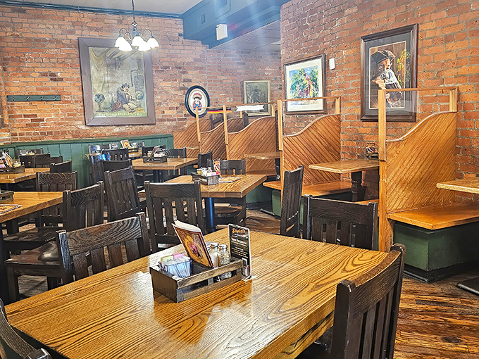 Wooden booths and brick walls create cozy dining nooks where countless Columbus memories have been made over schnitzel and beer.