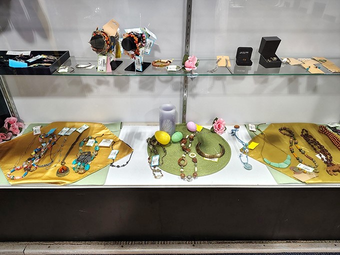 Jewelry displayed like treasures in a museum, but with prices that won't require a heist to afford.