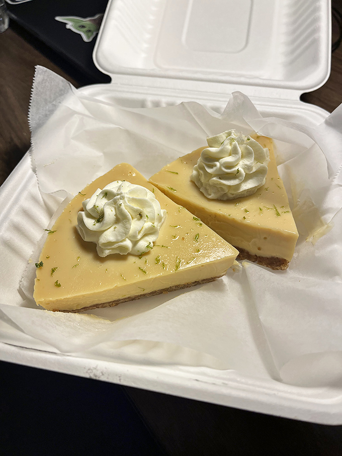 Key lime pie with a dollop of cream &ndash; sunshine and citrus in perfect harmony, like Florida and England had a delicious vacation baby.