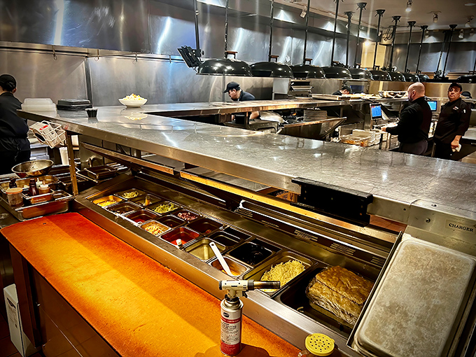 Where the magic happens&mdash;the gleaming kitchen line reveals the serious hardware behind those seriously good flavors.