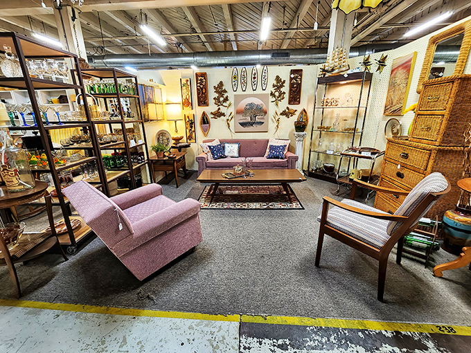 Staged vignettes let you imagine how these pieces might transform your own living space, turning everyday rooms into conversation-starting time capsules.