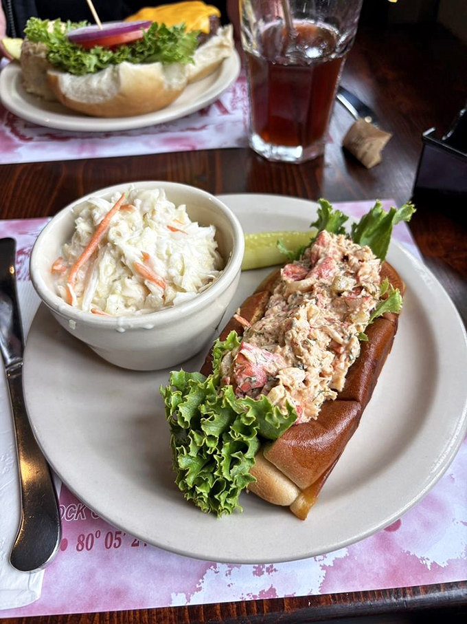 When a cheeseburger looks this good, you understand why some people skip seafood at a waterfront restaurant. No judgment here.