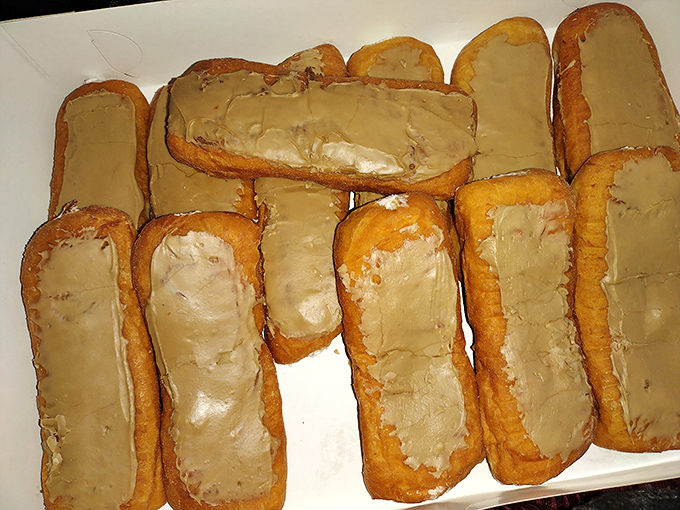 Long Johns filled with maple cream&mdash;like edible Lincoln Logs for grown-ups. Architecture never tasted so delicious.